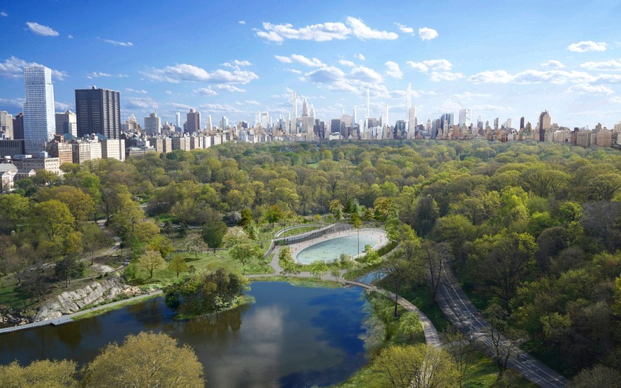 Piscina gigante é nova atração do Central Park, em Nova York | Cidades ...