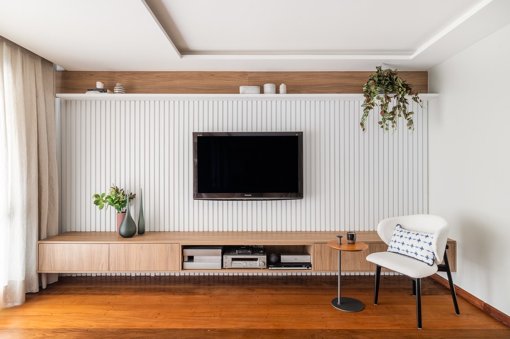 Inspiração de sala com painel ripado: 10 ideias elegantes que fogem do ...