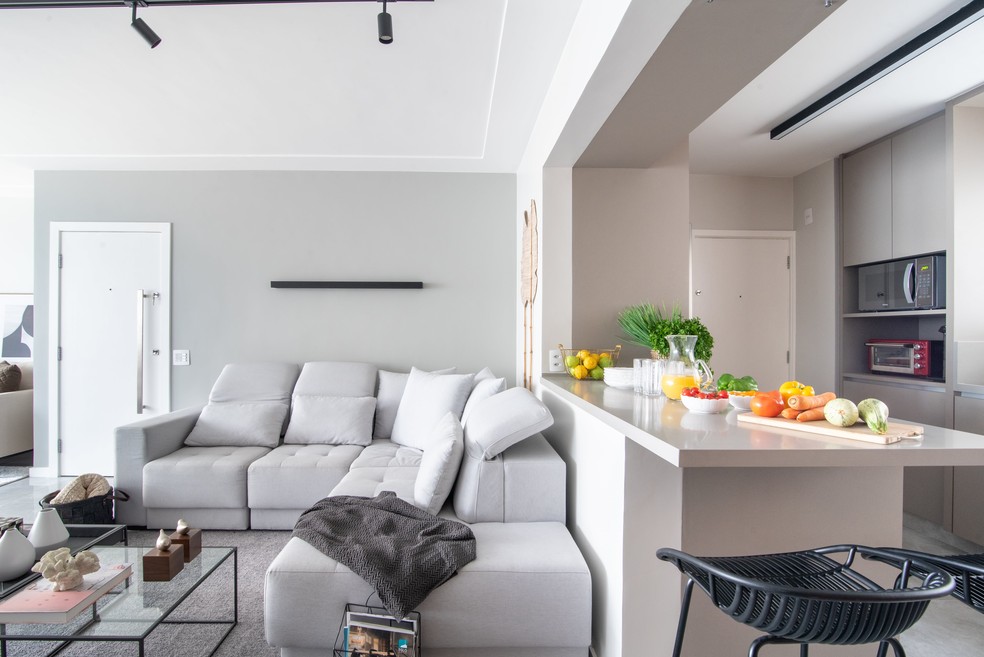 Cozinha americana com sala: 11 ideias simples e bem decoradas para se ...