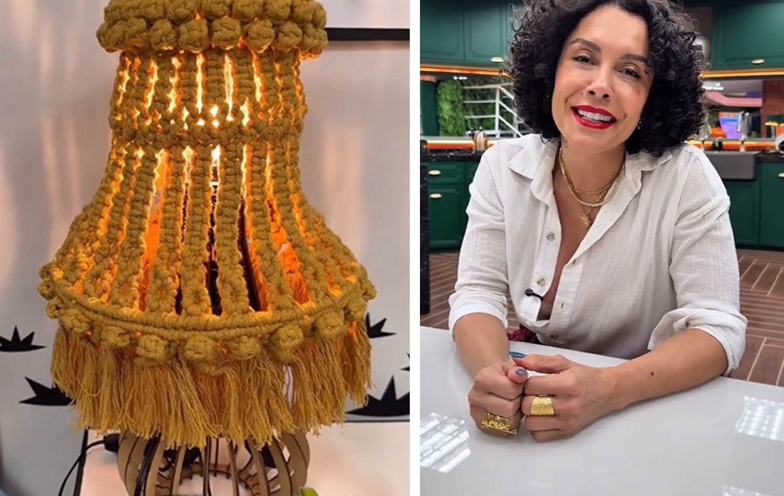 Ex-BBB Lia Khey assina peças artesanais da casa do BBB Experience