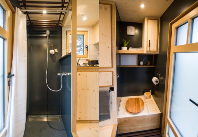 Casa compacta sobre rodas tem sala multiúso, cozinha, banheiro e até ...