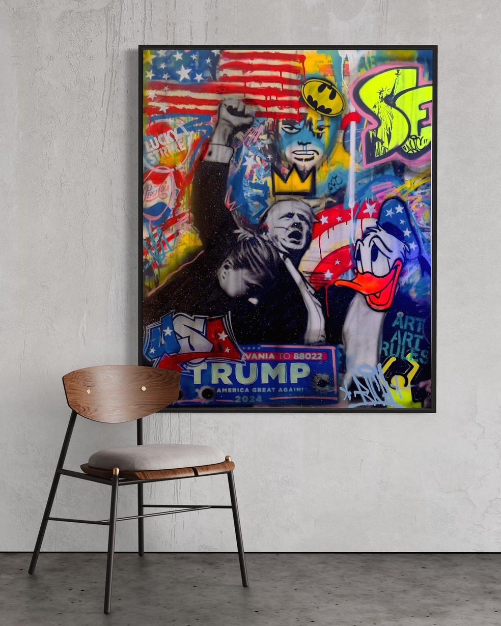 Atentado contra Trump inspira obra de arte feita por brasileiro vendida ...