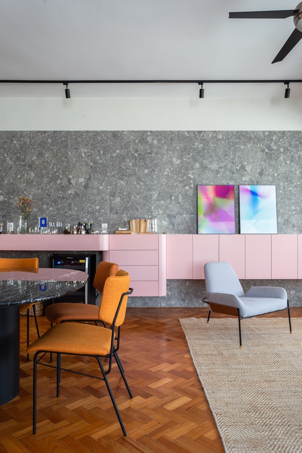 Décor do dia: área social com concreto e pinceladas de cores | Décor do ...