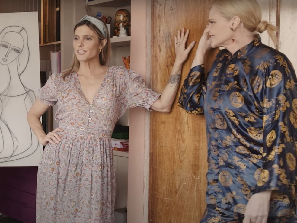 Fernanda Lima visita casa e ateliê de pintura de Claudia Liz; veja