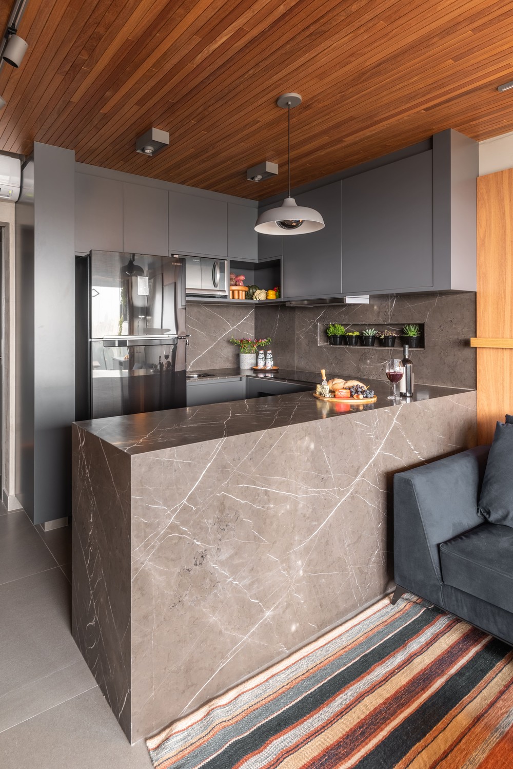 Cozinha americana com sala: 11 ideias simples e bem decoradas para se ...