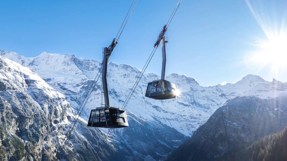 O teleférico mais íngreme do mundo acaba de ser inaugurado na Suíça