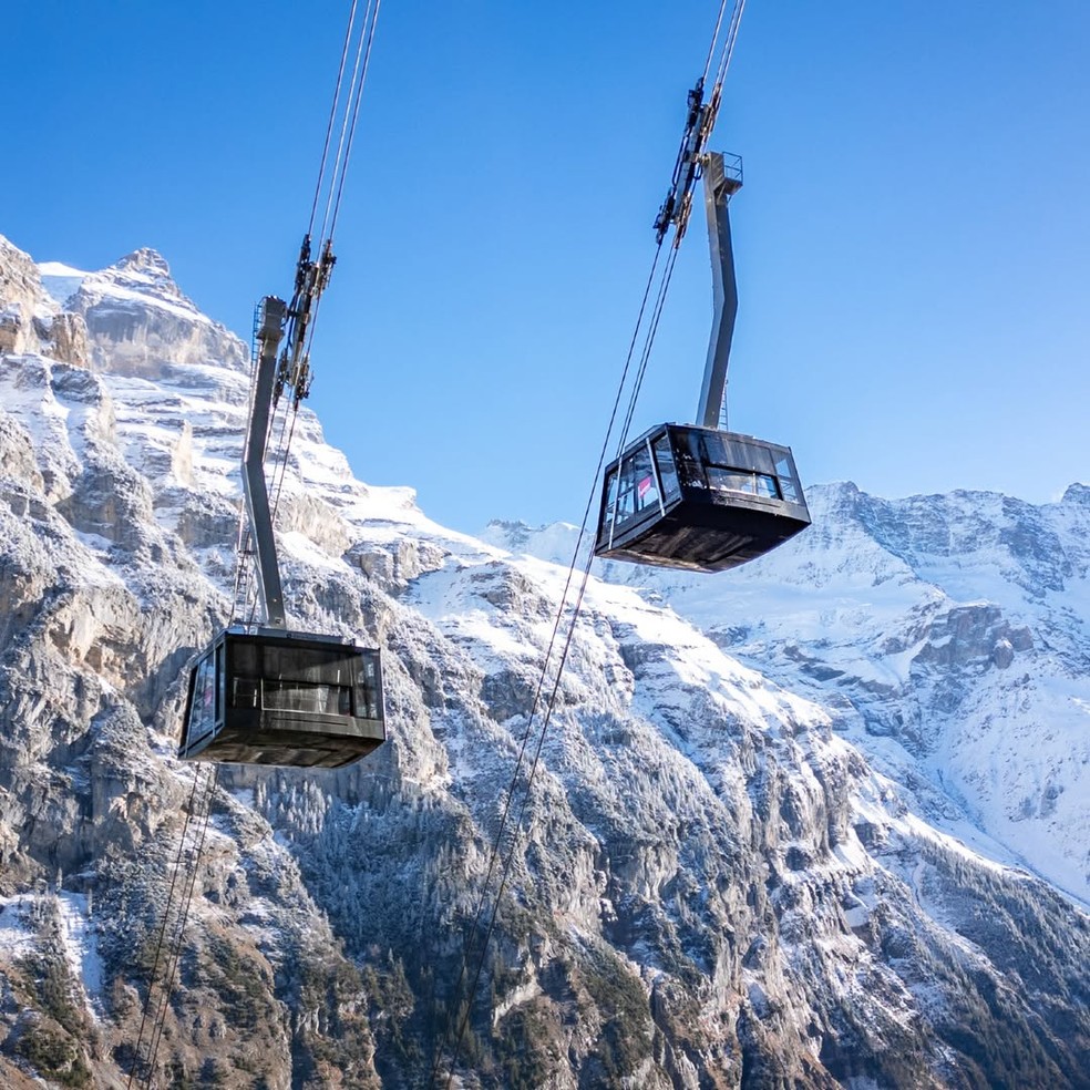 O teleférico mais íngreme do mundo acaba de ser inaugurado na Suíça